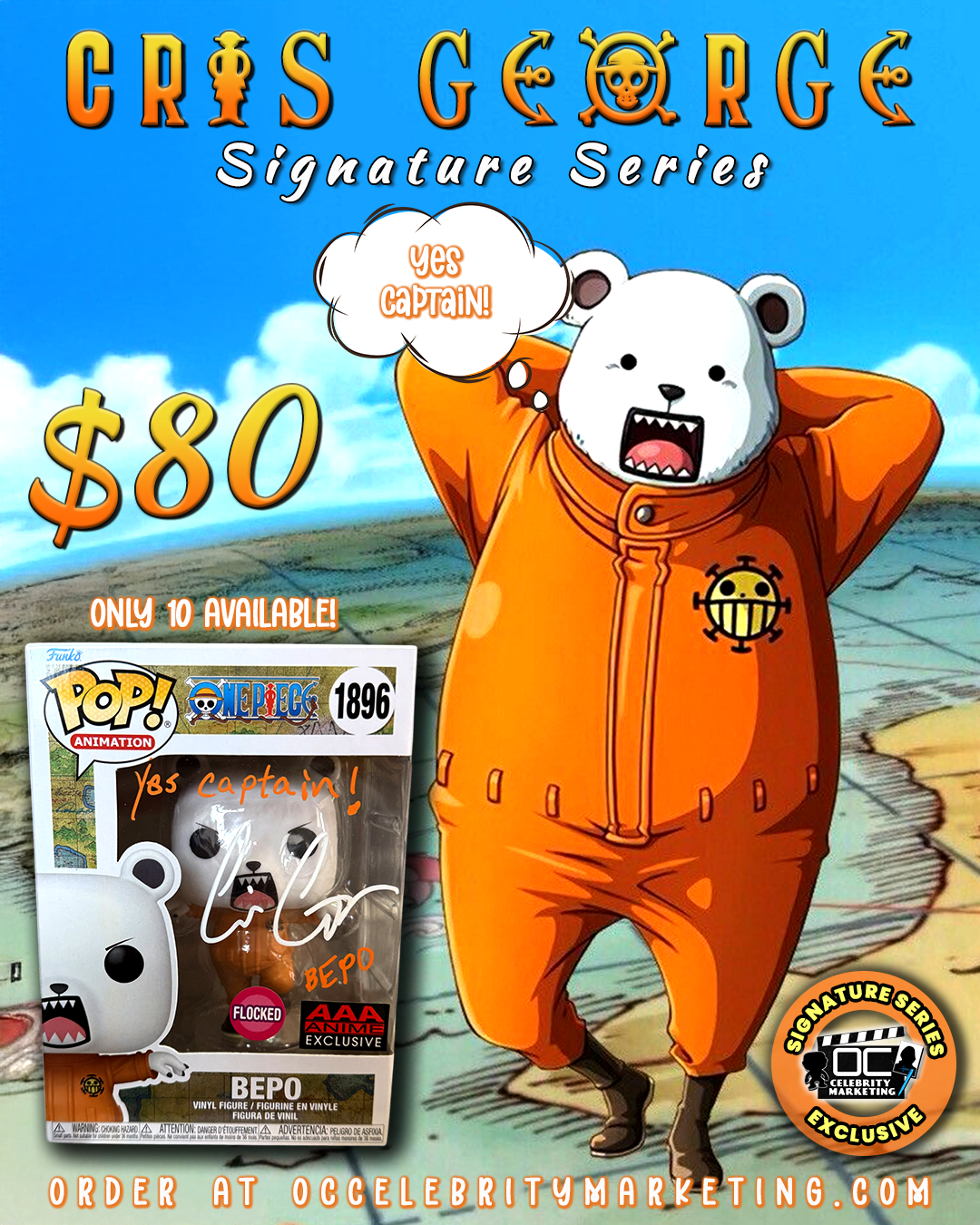 Cris George Signature Series: AAA Anime Exclusive Flocked One Piece Be ...